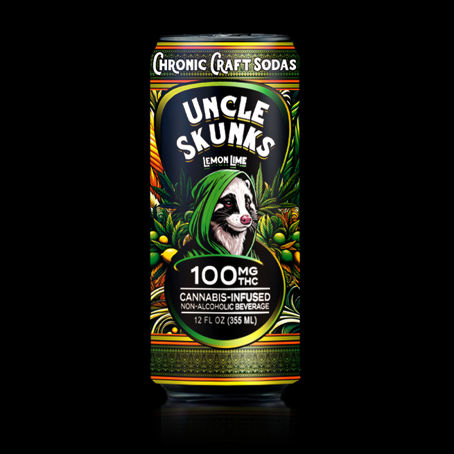 100 Mg D9 | Lemon Lime | Uncle Skunks | 12oz | Chronic Craft Soda